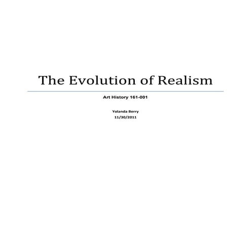 The Evolution of Realism | PDF