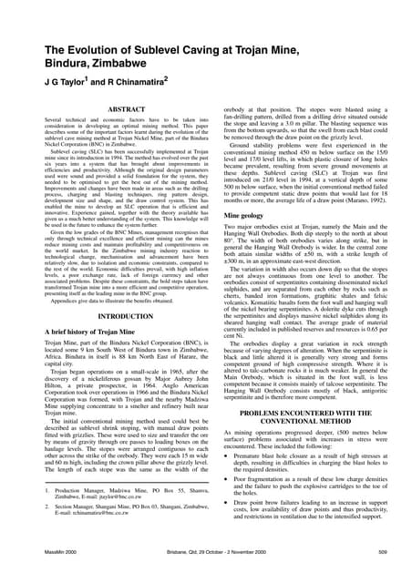 Shrinkage and Vertical Crater Retreat Stoping | PPT