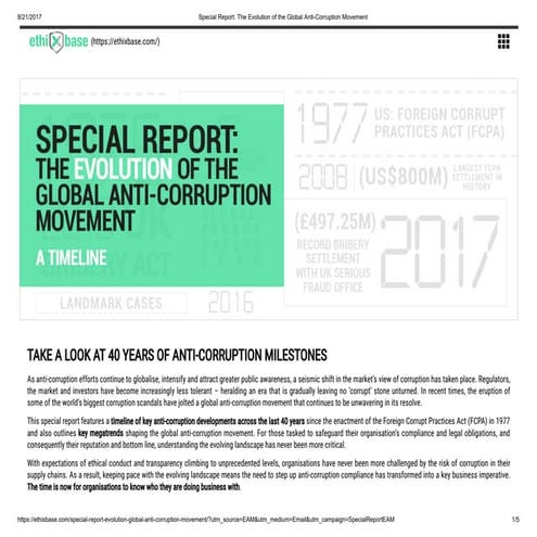 Special Report: The Evolution of the Global Anti-Corruption Movement | PDF