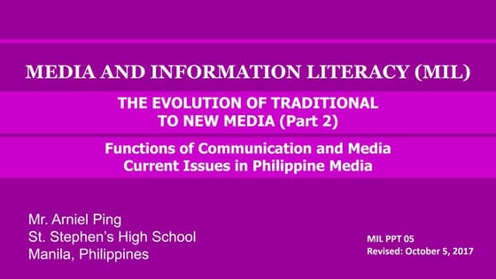 B 05 functions of communication and media | PPTX | Talk Show | Genres