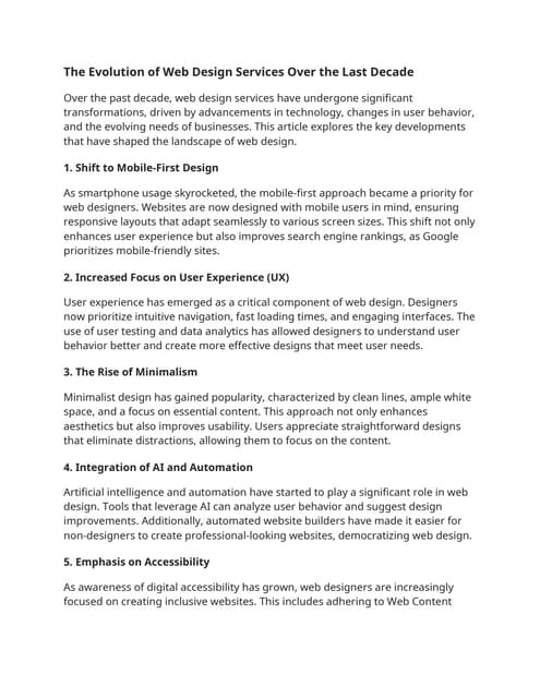 How Web Design in Dubai Has Evolved Over the Last Decade? | PDF