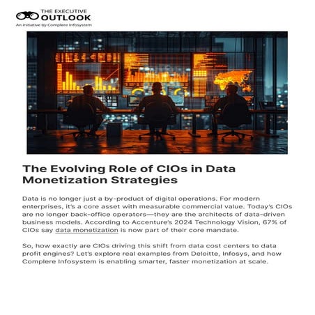 The Evolving Role of CIOs in Data Monetization Strategies | PDF