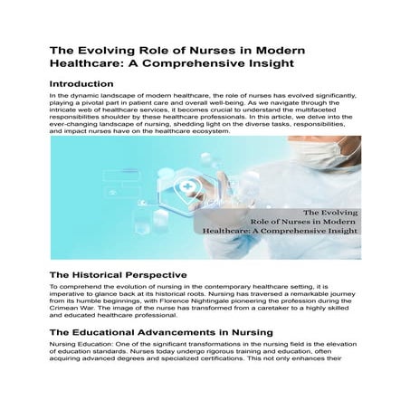 The Evolving Role of Nurses in Modern Healthcare_ A Comprehensive ...