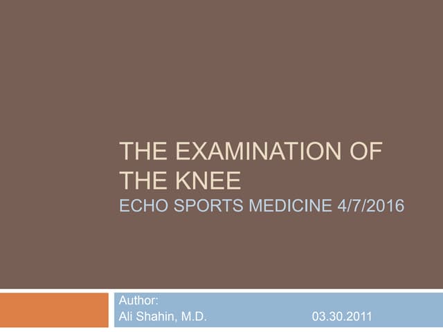 Knee examination | PDF