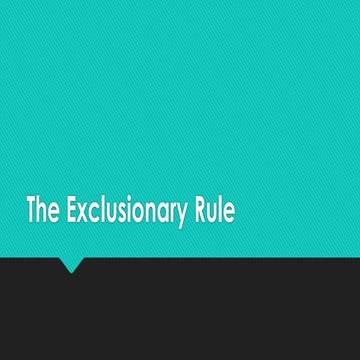 The Exclusionary Rule | PPSX