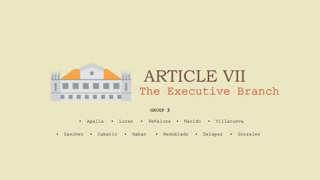 Philippine Government: The Executive Branch | PPT