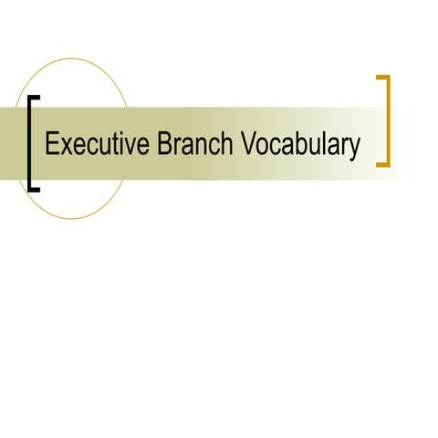 The Executive Branch Vocabulary | PPT