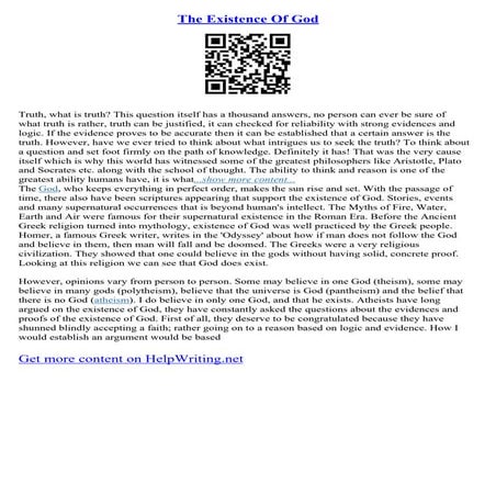 The Existence Of God | PDF | Agnosticism | Religion & Spirituality