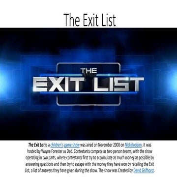 The Exit List | PPTX