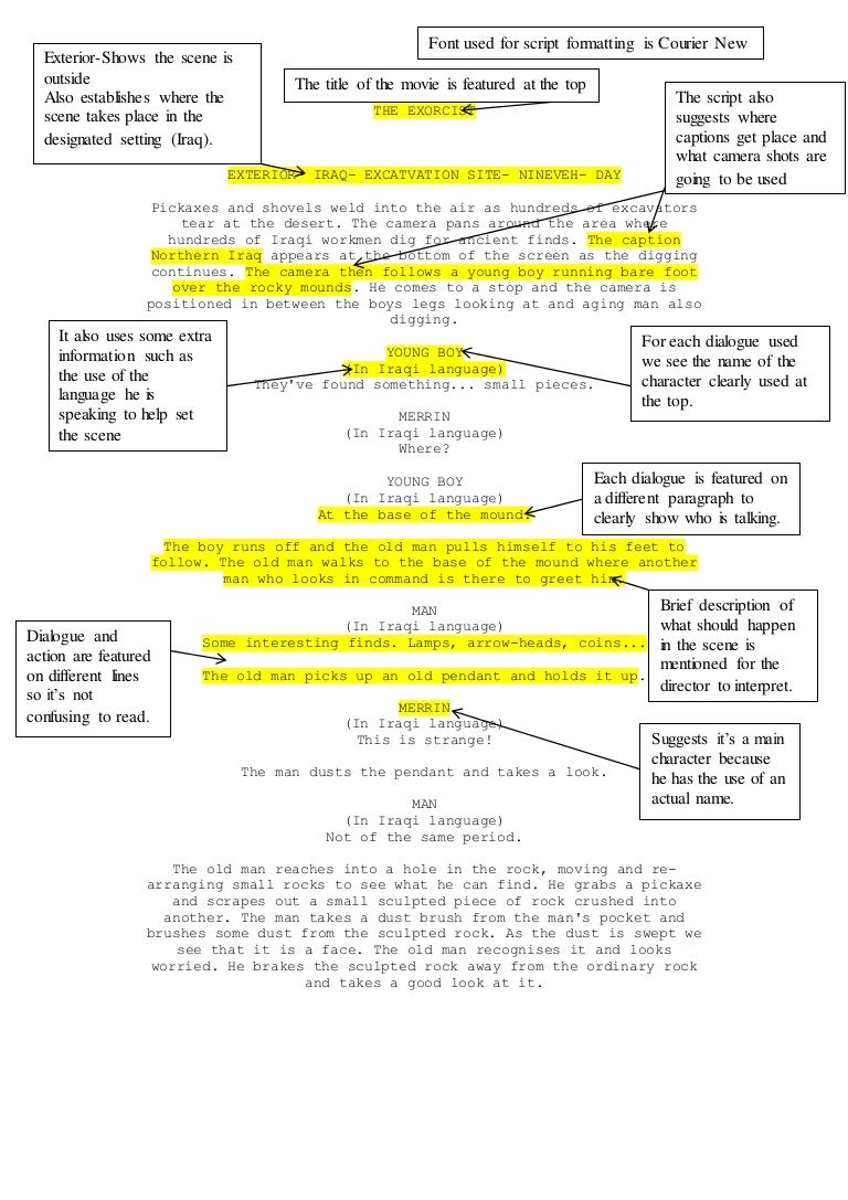 The exorcist script analysis