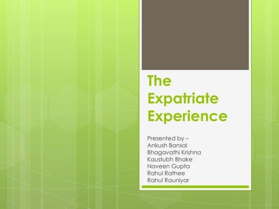 Expatriation, MCN, HCN, and TCN and Explain the process of expatriation ...