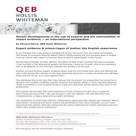 The expert witnesses | PDF | Law