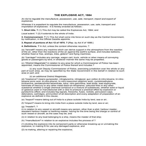 The explosive act, 1884 | DOC