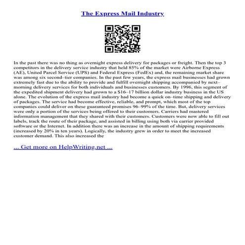 The Express Mail Industry | PDF
