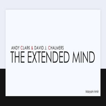 The extended mind - Maryam Amir | PPT