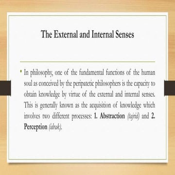 The External and Internal Senses.pptx | Islam | Religion & Spirituality