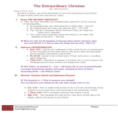 The Extraordinary Christian | PDF