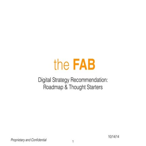 The Fablife digital strategy roadmap | PPT