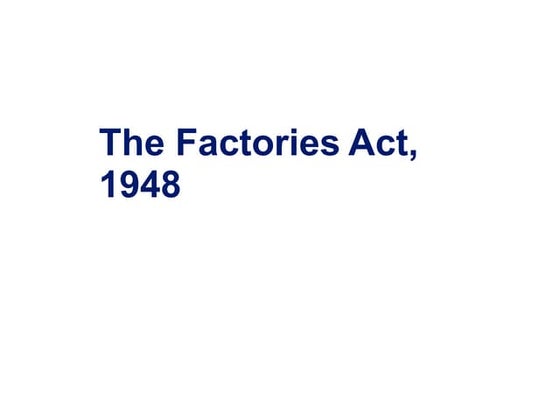 Factories and machinery act 1967 (fma 1967 | PPTX