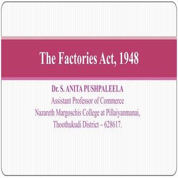 Comprehensive Guide to the Factories Act, 1948 – Key Provisions ...