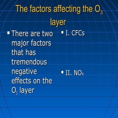 The factors affecting the o3 layer | PPT
