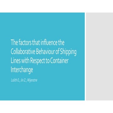 Container Inventory Management Factors Influencing Container ...