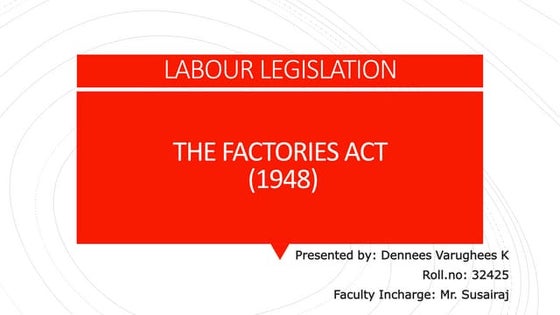 Compliance list (factory act) | PDF