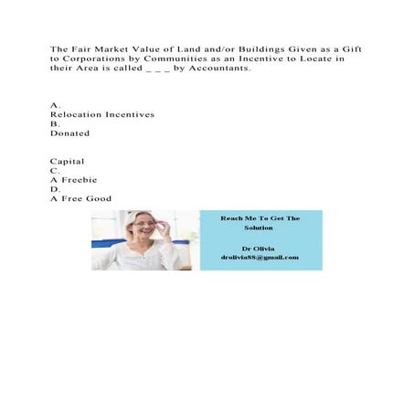 The Fair Market Value of Land andor Buildings Given as a Gift to Co.docx