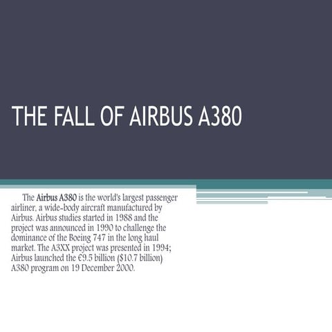 The fall of airbus a380 | PPTX