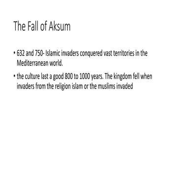 The fall of aksum | PPT