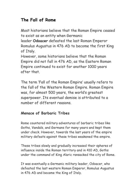 Decline of the Roman Empire | PPTX | Genealogy and Ancestry | Hobbies ...