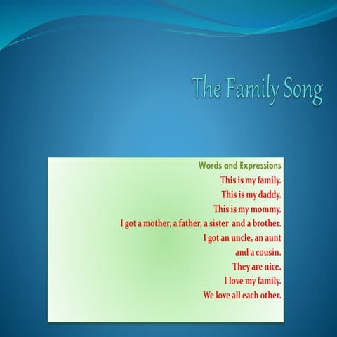 The family song: words and expressions | PPTX