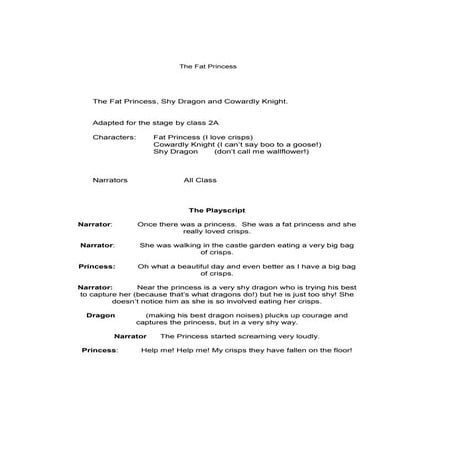 The fat princess playscript | DOC | Fiction | Books and Literature
