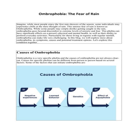 Ombrophobia: Symptoms, Causes, and Treatments for the Fear of Rain | PDF