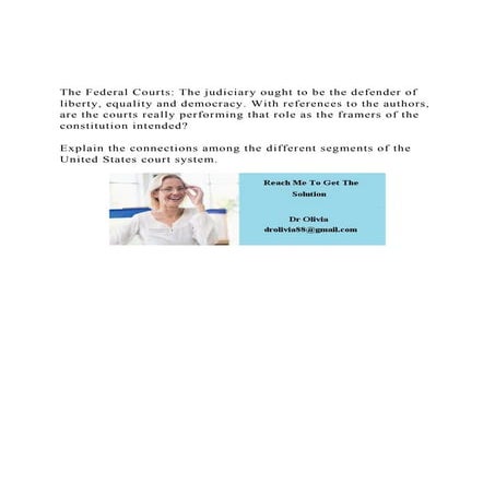 The Federal Courts The judiciary ought to be the defender of .docx