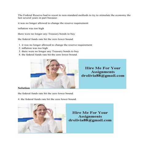 The Federal Reserve had to resort to non-standard methods to try to st.docx