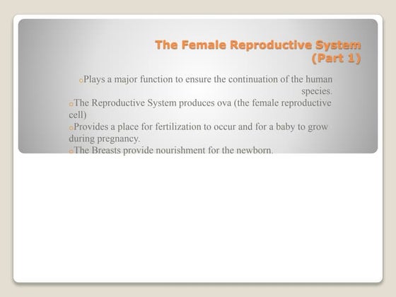 Female reproductive system presentation | PPT | Pregnancy ...