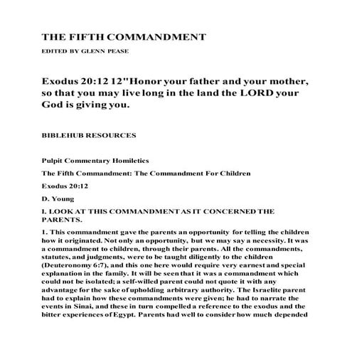 The fifth commandment | PDF