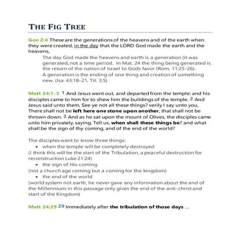 The fig tree | DOCX | Christianity | Religion & Spirituality