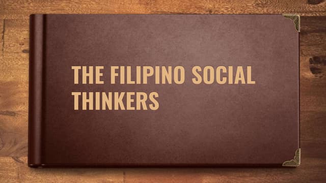 Key Concepts and Ideas of FIlipino Thinkers in the Soicial Sciences ...