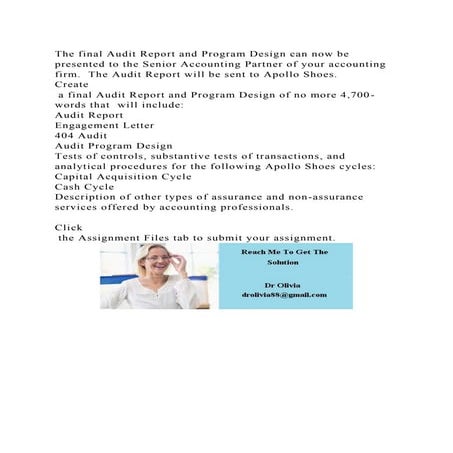 The final Audit Report and Program Design can now be presented to th.docx