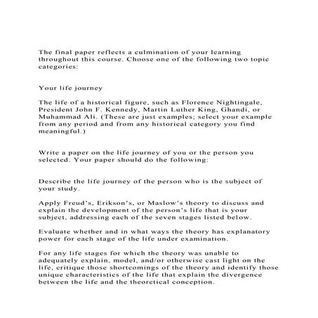 The final paper reflects a culmination of your learning througho.docx