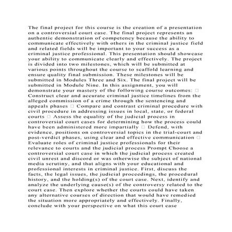 The final project for this course is the creation of a presentation .docx