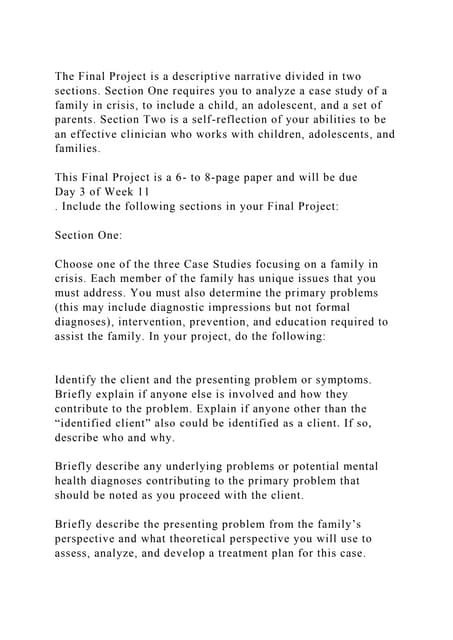 The Final version of the Integrated Investigation Project. Ideally, .docx