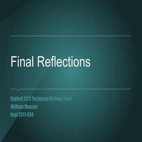 The final reflection | PPTX