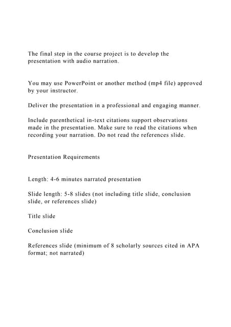 The Final version of the Integrated Investigation Project. Ideally, .docx