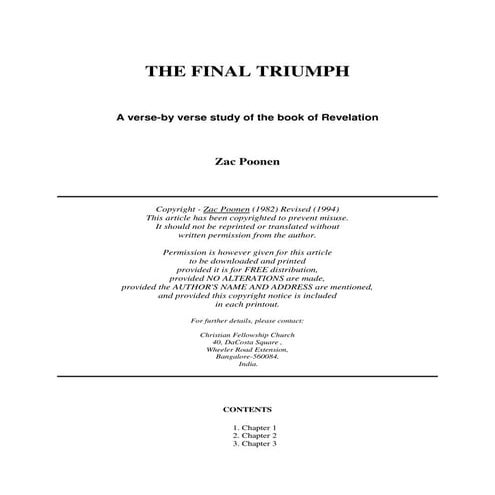 The Final Triumph | PDF