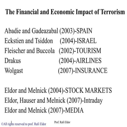 The Financial and Economic Impact of Terrorism | PDF