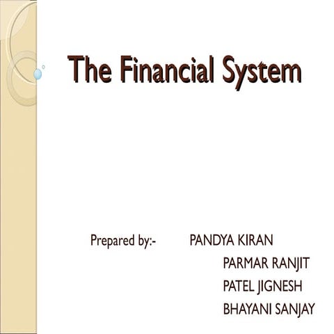 Introduction to financial system | PPT