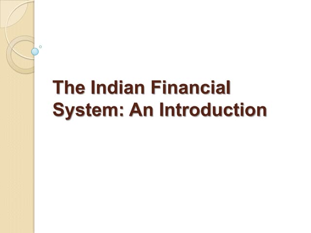 Financial market and institutions | PPT